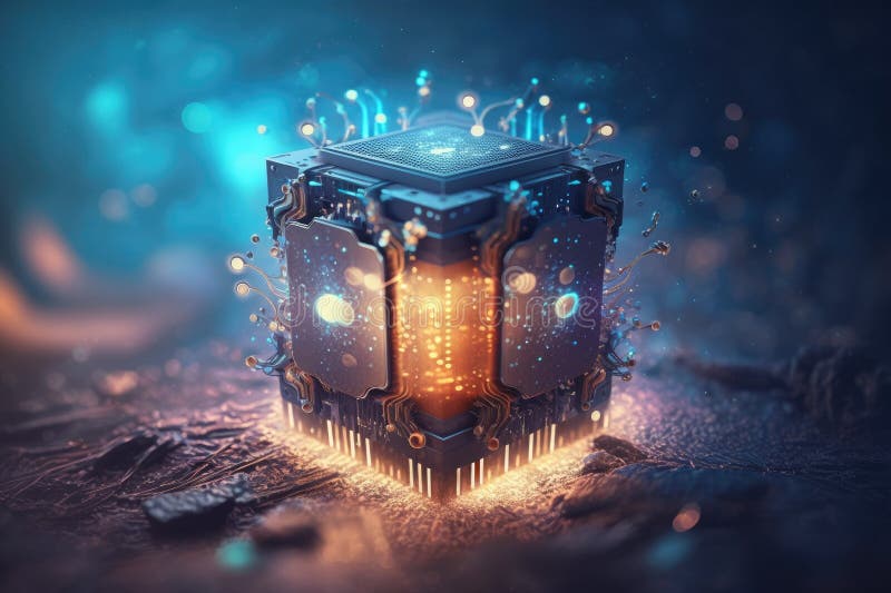 Futuristic Microchip Processor, Quantum Computer, Future Technologies ...