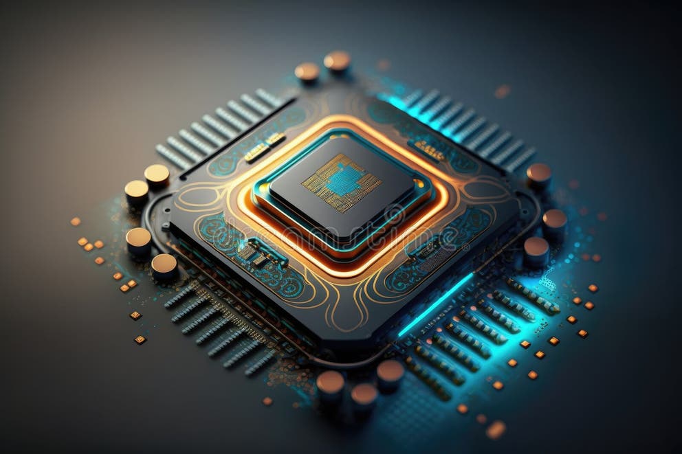 Futuristic Microchip Processor, Quantum Computer, Future Technologies ...