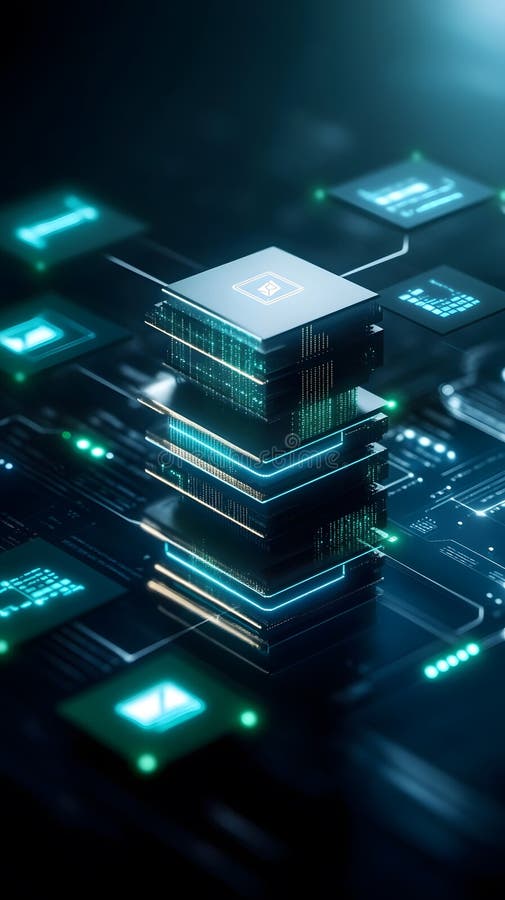 Futuristic Microprocessor With Glowing Circuits Symbolizing Advanced