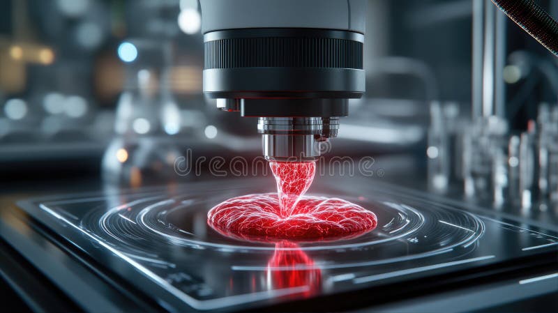 Futuristic Microscope Analyzing Biological Tissue Stock Photo - Image ...