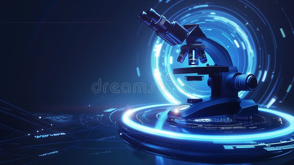 Futuristic Microscope with Digital Interface Stock Photo - Image of ...