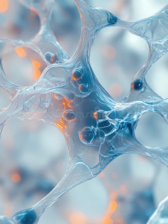 Futuristic Microscopic Close-up of a Crystal Structure with Bubbles ...