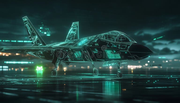 Futuristic Military Aircraft Featuring Advanced Digital Radar ...