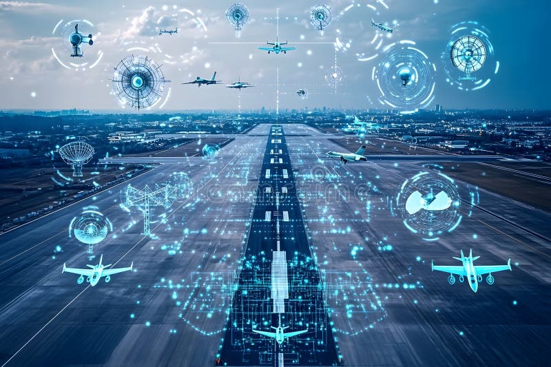 Futuristic Military Airstrip with Advanced Aerospace Technology and ...