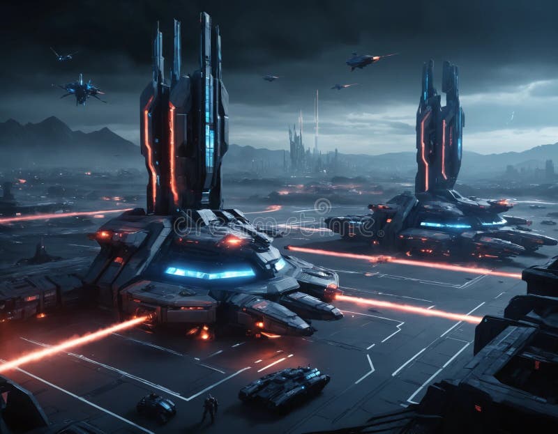 Futuristic Military Base Set in a High-tech Environment Stock ...
