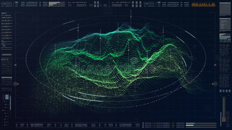 Futuristic Military HUD Holographic Terrain Concept Stock Photo - Image ...