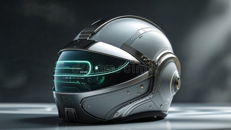 Futuristic Military Helmet with Advanced Display Stock Photo - Image of ...
