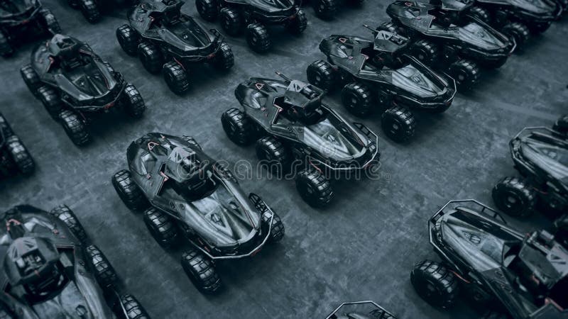 Futuristic Military Tanks in Military Base. Realistic 4k Animation ...