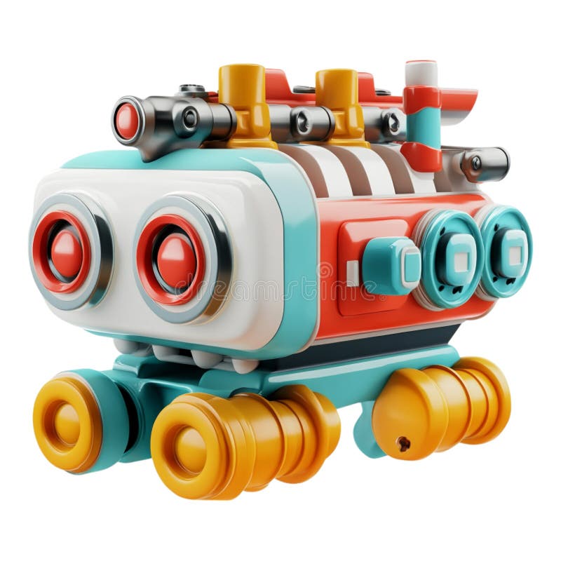 Futuristic Mini Robot Against Transparent Background for Scifi ...