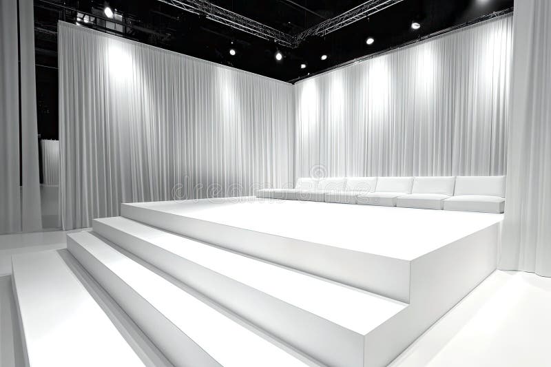 Futuristic Minimal Stage Design with Clean Lines and Hyper-Realistic ...