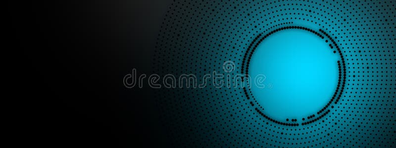 Futuristic Minimal Tech Blue Black Halftones Dotted Circles Abstract ...