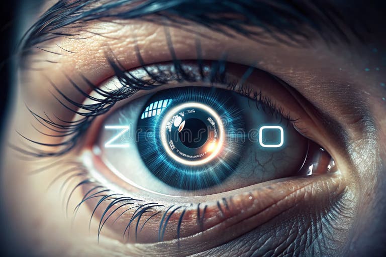 A Futuristic Minimalist Cyborg Eye Design with Infinity Light and a ...