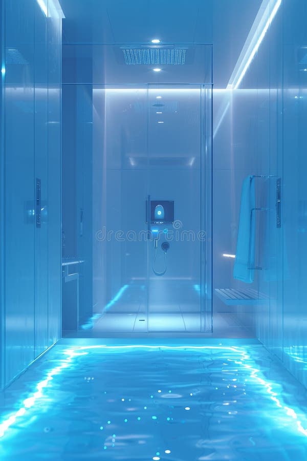 Futuristic Minimalist Interior with Modern Lighting and Sleek White ...