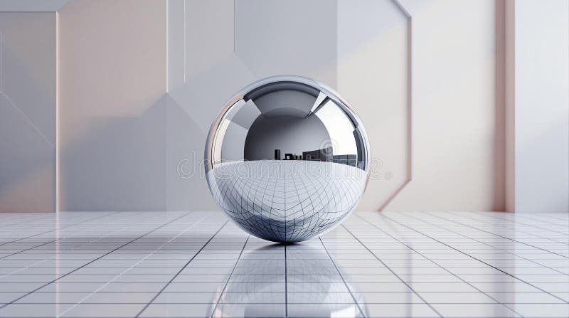 Reflective Chrome Sphere Geometric Metal Surface Stock Photos - Free ...