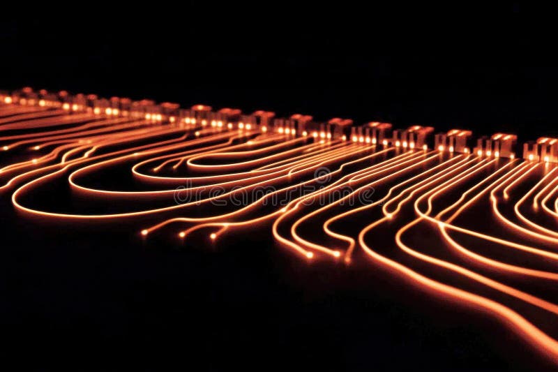 Futuristic Minimalistic Glowing Circuit Design with Neon Light Effects ...