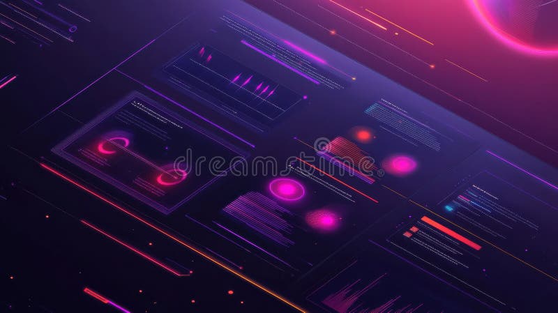 Futuristic Minimalistic Interface Showcasing AI Analytics with Interactive Data Streams and ...