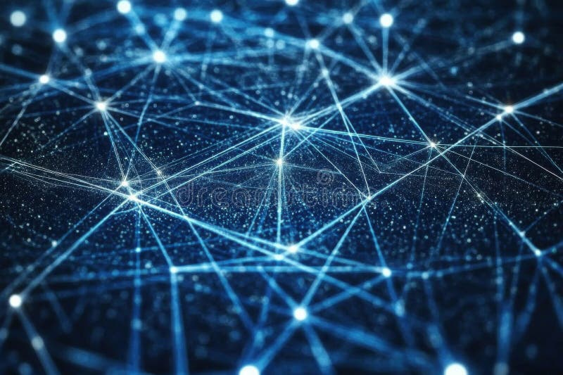 Futuristic Minimalistic Sci-fi Network with Blue Connections and ...