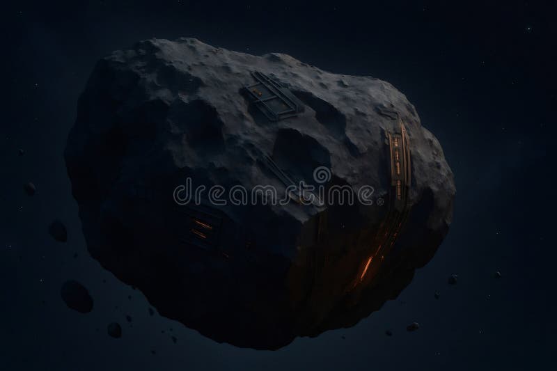 Asteroid Mining Operation Extracting Minerals in Outer Space Stock ...