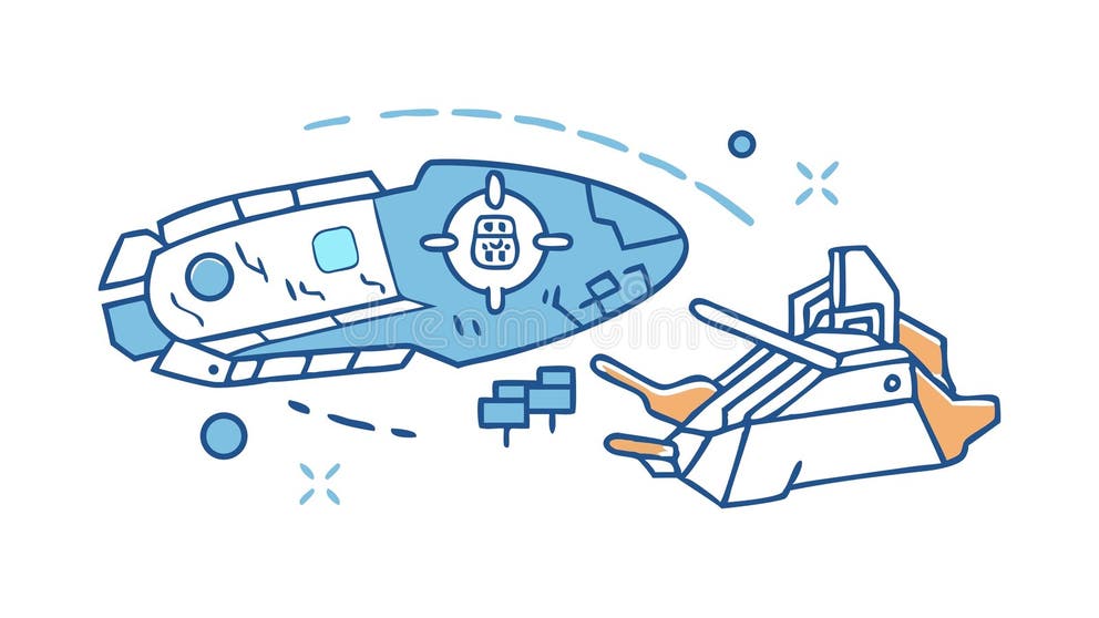 Futuristic Mining Robot, Automated Extraction Machine, Vector Design ...