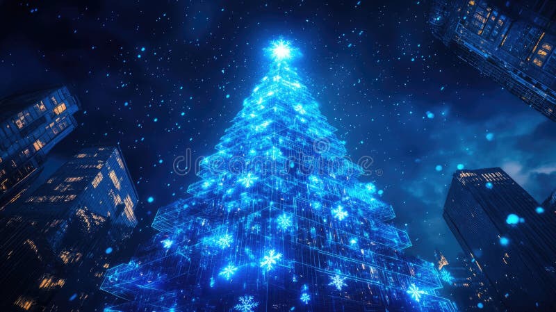 Futuristic Mirrored Christmas Tree Design with Glass Reflections for ...