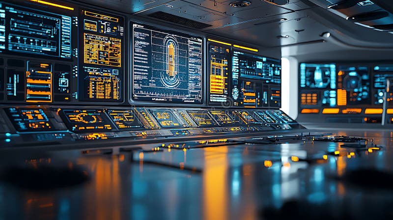 Futuristic Mission Control Room Filled with Advanced Technology and ...
