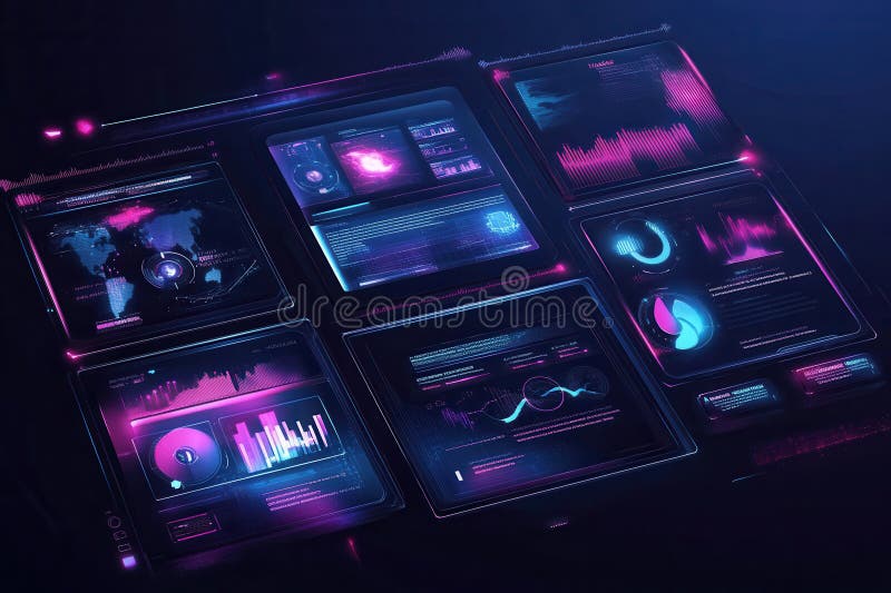 Futuristic Mixed Reality Background with Augmented Reality Elements and ...