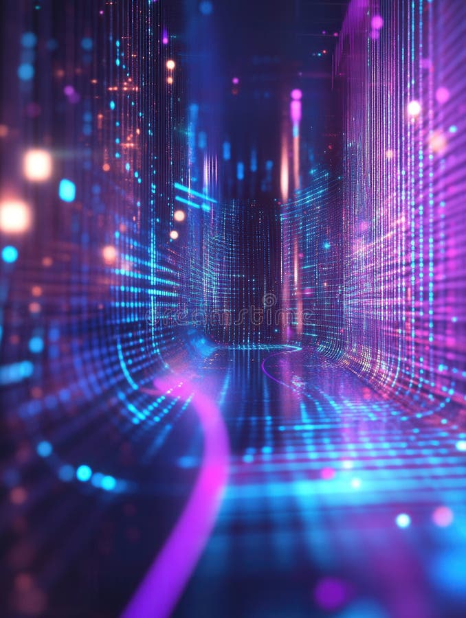 Futuristic Mixed Reality Environment with Holographic UI Elements and ...