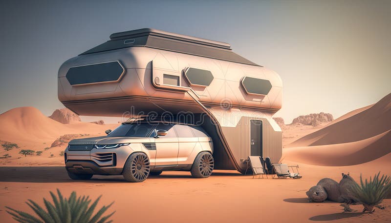 A Futuristic Mobile Home Based Concept. Generative AI Stock ...