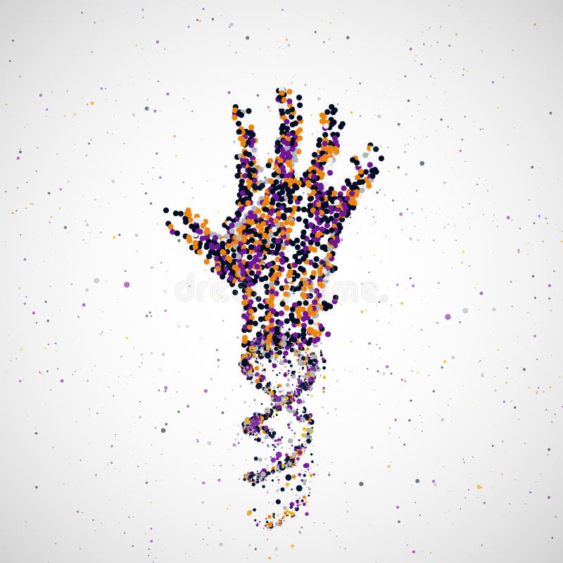 Futuristic Model of Hand Dna, Abstract Molecule Stock Vector ...