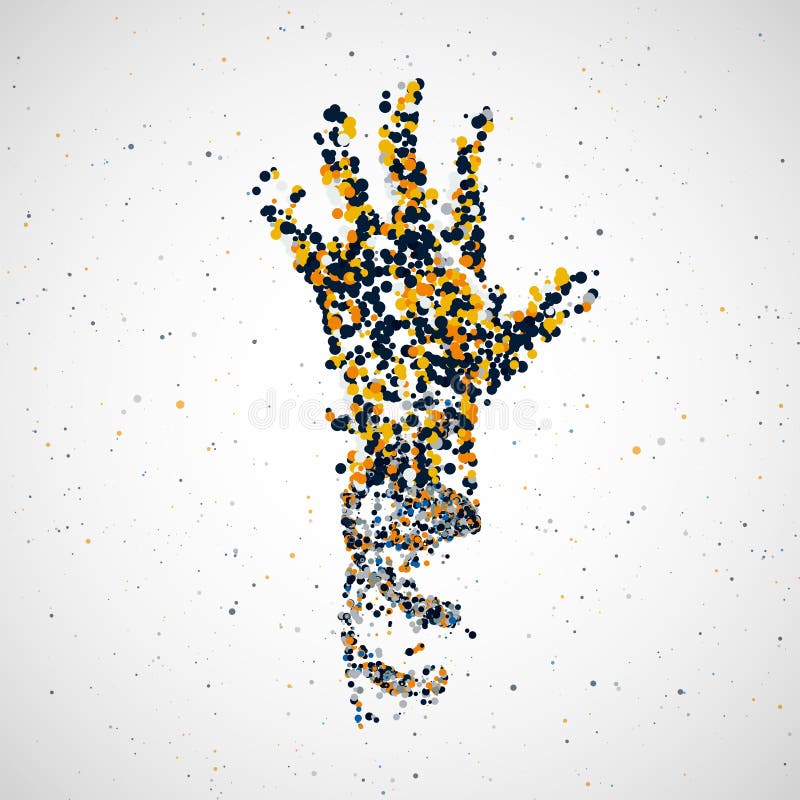 Futuristic Model of Hand Dna, Abstract Molecule Stock Vector ...