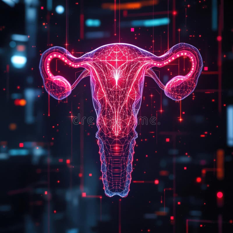 Digital Representation of a Human Uterus with Glowing Connections ...