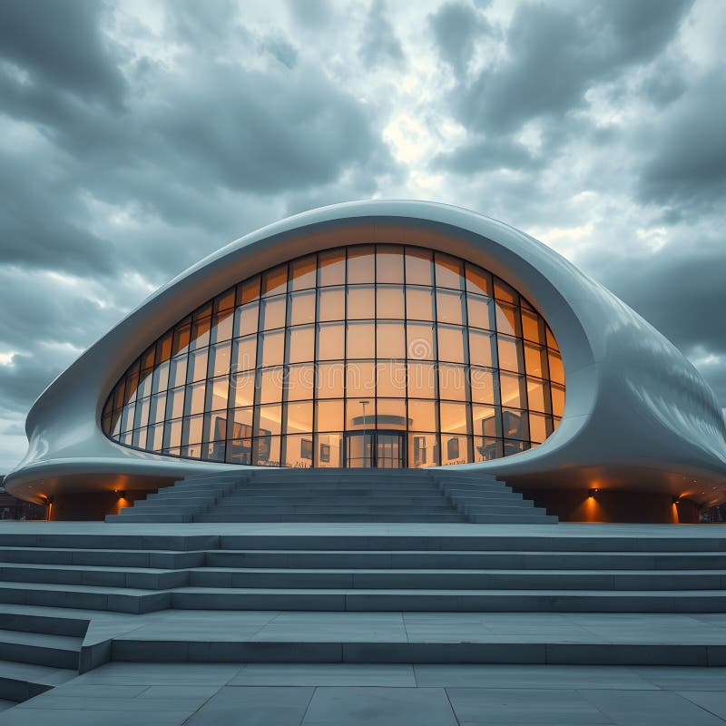 Futuristic a Modern Architectural Marvel Stock Illustration ...