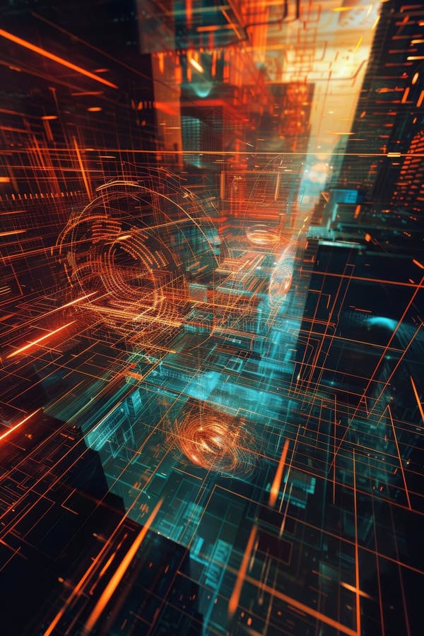 Futuristic Modern Background Featuring Conceptual Elements. Stock ...