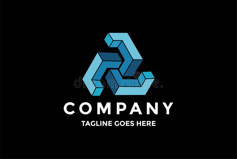 Futuristic Modern 3D Triangle Hub Chain Logo Design Vector Stock Vector ...