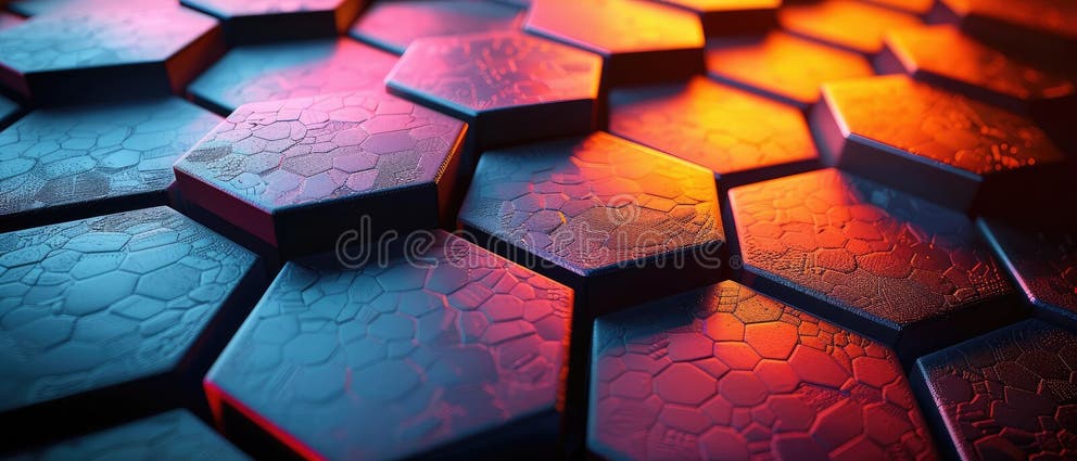 Futuristic and Modern Geometric Pattern with a Hexagon Shape and a ...