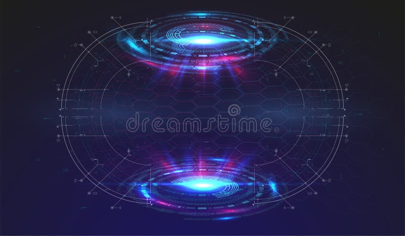 Futuristic Modern HUD Interface Screen Design. Abstract Futuristic UI on Blue Background ...