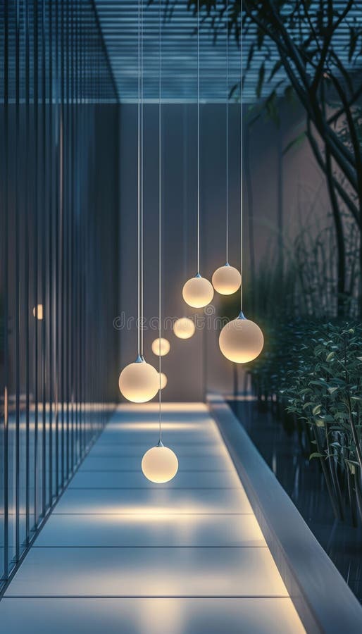 Futuristic Modern Interior with Led Light Bulbs Symbolizing ...
