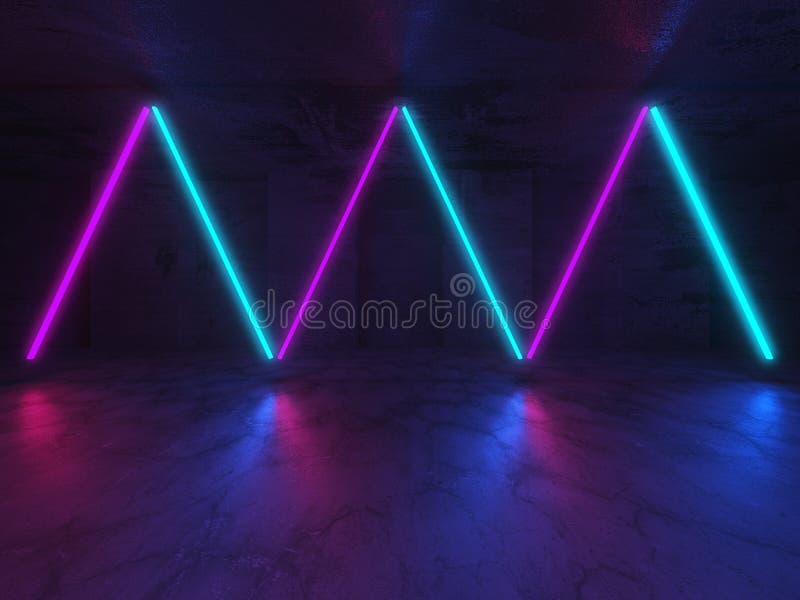 Futuristic Modern Neon Glowing Design Architecture Stock Illustration ...