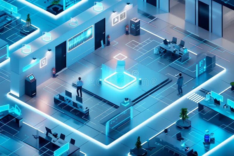 Futuristic Modern Office Space Building Interior Design with ...