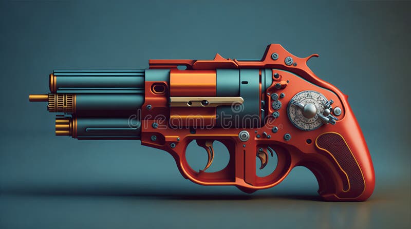 Futuristic Modern Retro Gun, AI Generative Illustration Stock ...