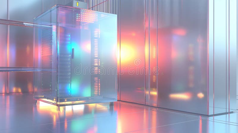 Futuristic Modern Server Room, Concept of AI Calculations and Quantum ...