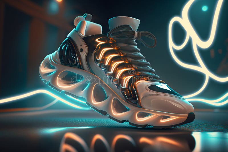 Futuristic Modern Sneakers, Generative AI Stock Illustration ...