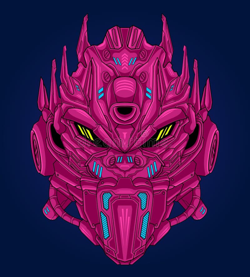 Futuristic Modern Style Head Robot Stock Vector - Illustration of ...