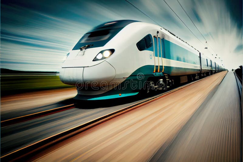 Futuristic modern train stock illustration. Illustration of urban ...