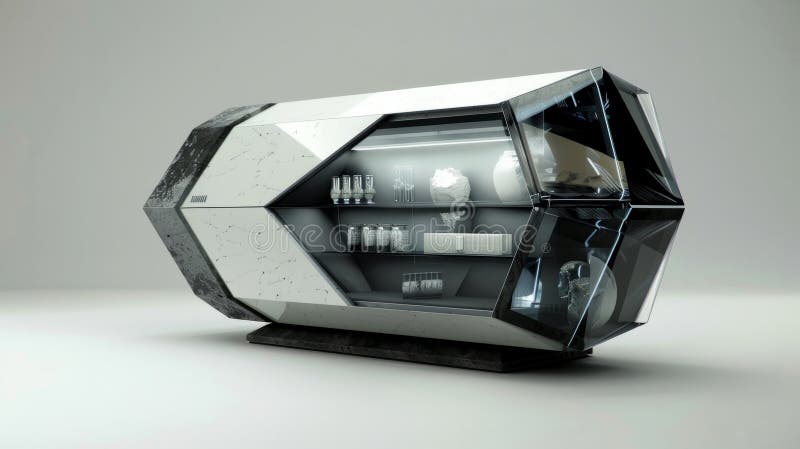 Futuristic Modular Cabinet Concept Stock Illustration - Illustration of ...