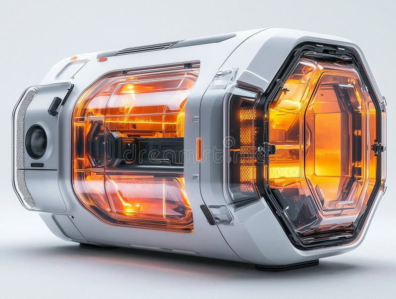 Futuristic Modular Cryopod with Advanced Technology Stock Illustration ...