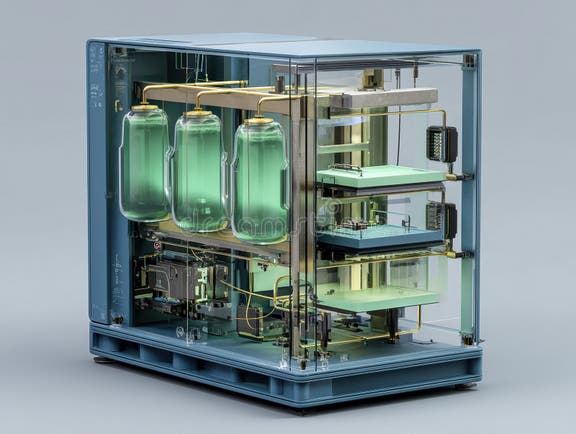 A Futuristic, Modular Data Center Showcasing Internal Tech Components ...