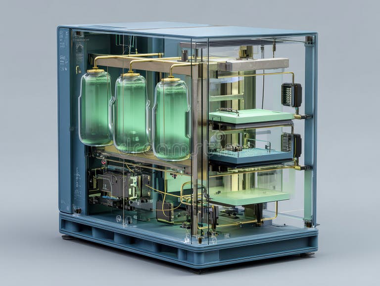 A Futuristic, Modular Data Center Showcasing Internal Tech Components ...