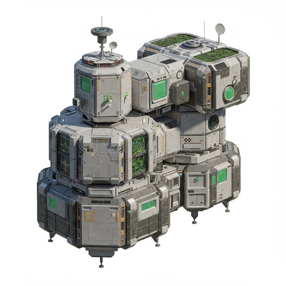 Futuristic Modular Structure Features Connected Metallic Cubes with ...