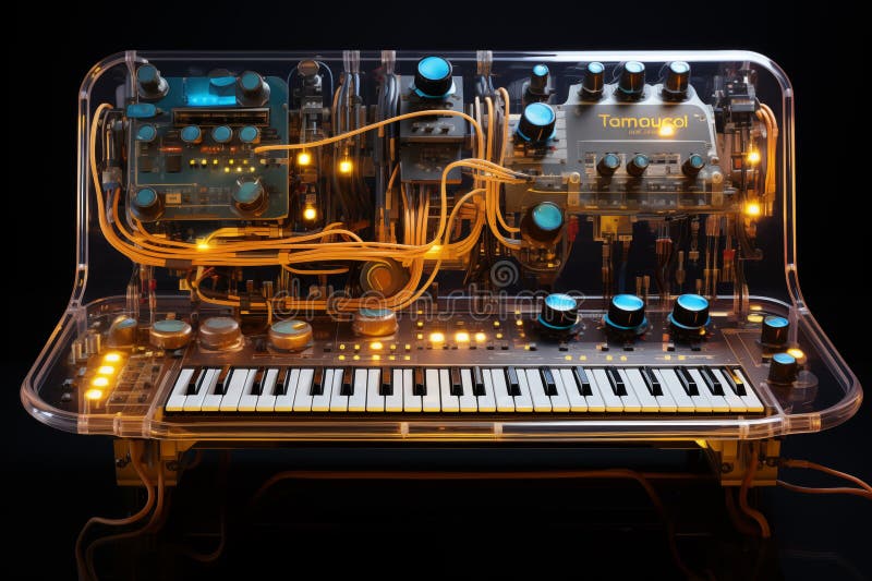 Futuristic Modular Synthesizer with Transparent Casing Stock ...